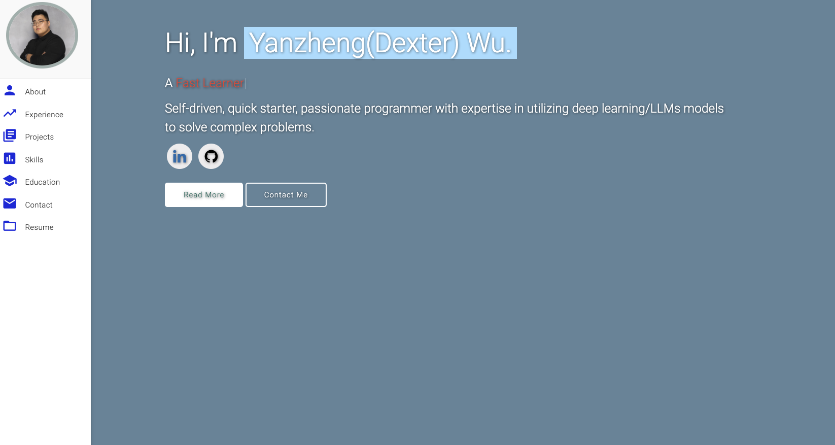Yanzheng(Dexter) Wu | AI Engineer | Software Developer